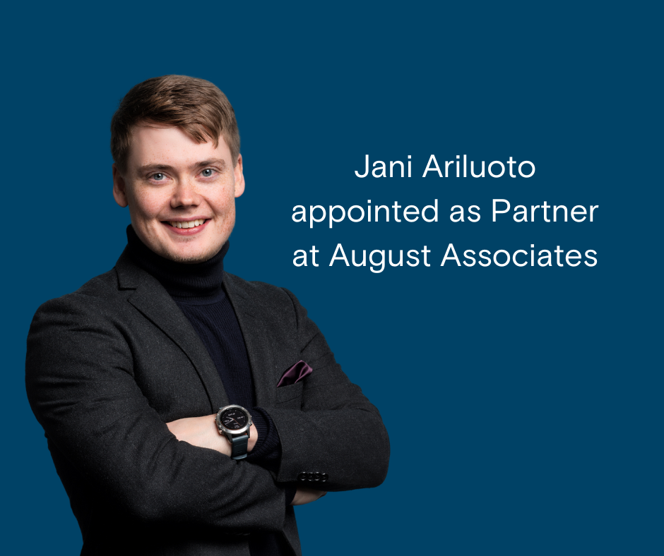 Jani Ariluoto appointed as Partner - August